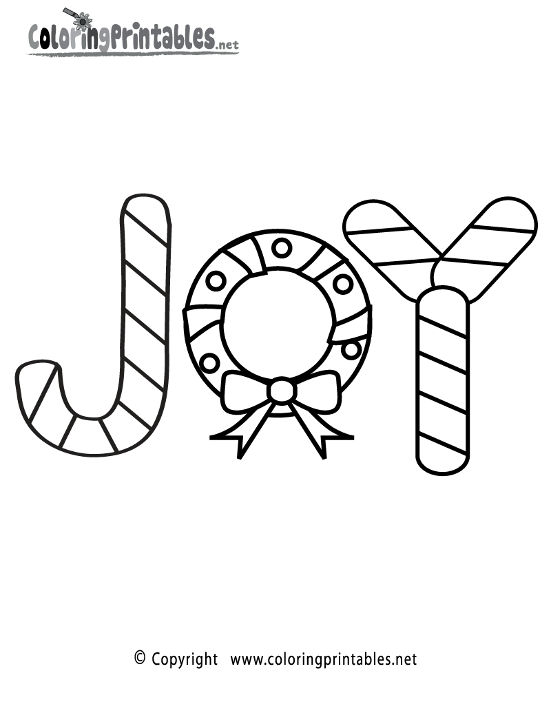 Free Printable Christmas Joy Coloring Page Free Printable Christmas Joy Coloring Page