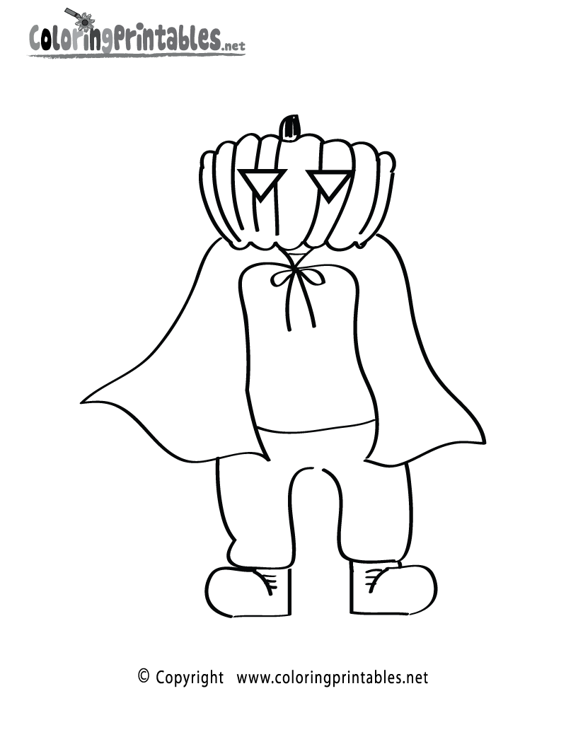 Free Printable Halloween Costume Coloring Page Free Printable Halloween Costume Coloring Page