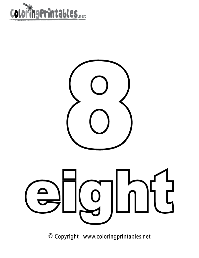 Number Eight Coloring Page A Free Math Coloring Printable